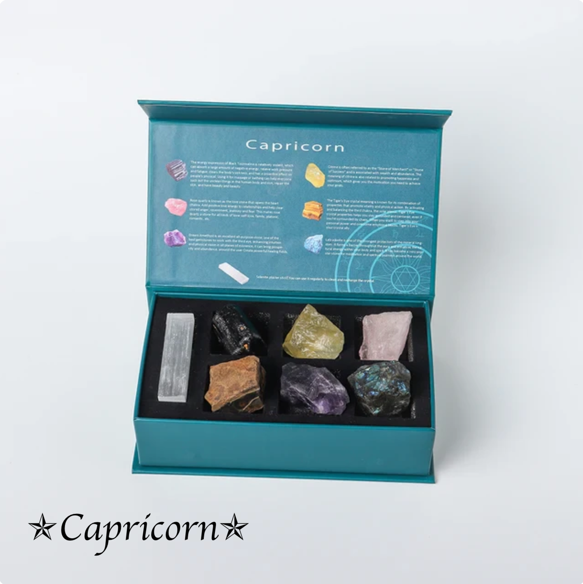 Zodiac Gemstone Guardian Gift Set - 12 Constellations: Capricorn (Dec ...